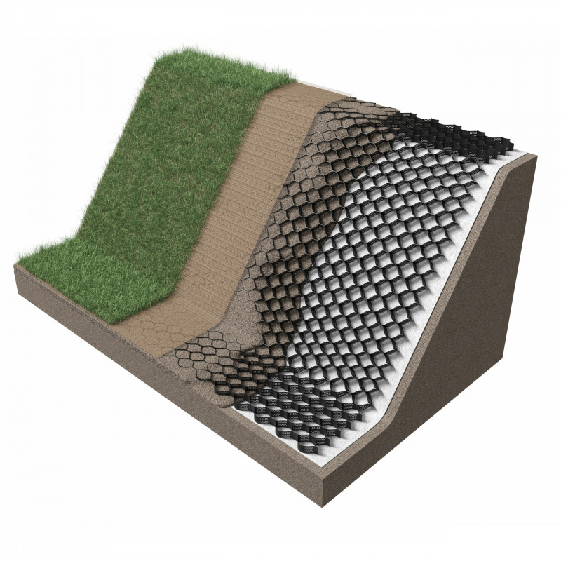 Geokorys šlaitų tvirtinimui 50 mm, segmentas 2,46×6,10 m (15 m2)